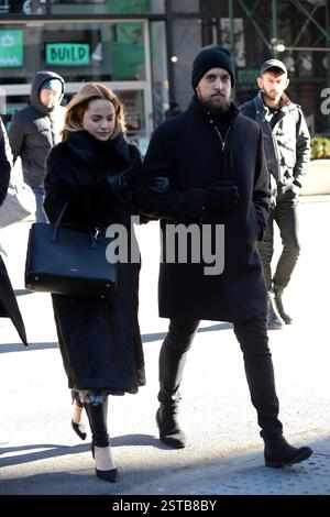 Mena Suvari and Michael Hope leave Build Series on February 2, 2018 in ...