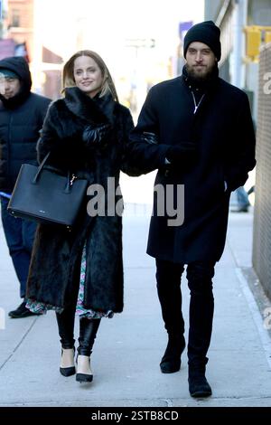 Mena Suvari and Michael Hope leave Build Series on February 2, 2018 in ...