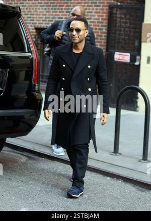 Singer John Legend arrives on stage during the dedication ceremony for ...