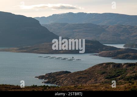 Mowi Scotland Ltd Salmon Fish Farm on Loch Torridon ,Scotland Stock ...