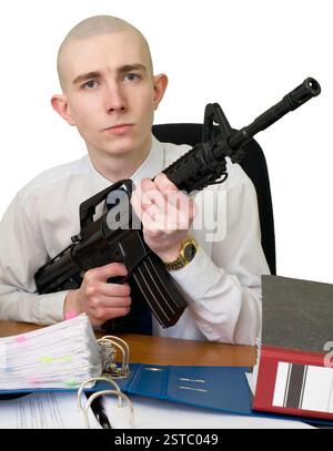 Rifleman with a gun in hands Stock Photo - Alamy
