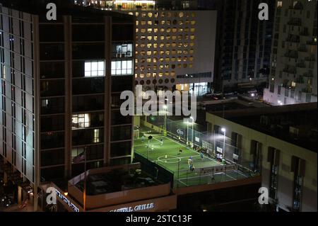Miami highway packed with cars and trucks. Busy transportation artery ...
