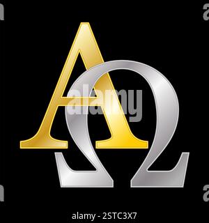Interlaced Alpha and Omega, first and last letter in the classical ...