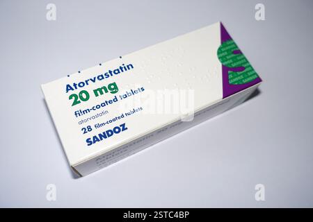 Packet of Atorvastatin film-coated tablets statins pack 40 mg with ...