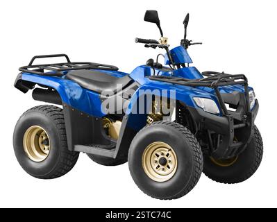 Modern black ATV, isolated on white background Stock Photo - Alamy