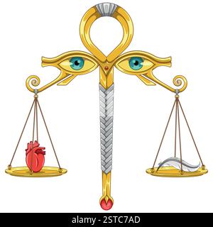 Ancient Egyptian scales of the judgement of Osiris. Anubis scales ...