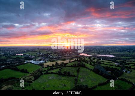 Aerial view of Lake Muckno, Castleblayney, County Monaghan, Ireland ...