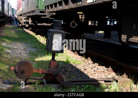 Hand railroad switch Stock Photo - Alamy
