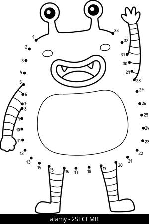 Dot to Dot Happy Monster Isolated Coloring Page Stock Vector Image & Art - Alamy
