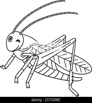 Insect Crickets Animal Coloring Page for Kids Stock Vector Image & Art ...