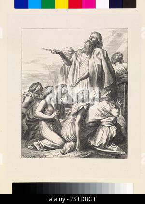 Wood engraving from 1881 illustrating 'Rahab and the Spies' from ...