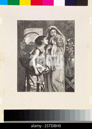 Wood engraving from 1881 illustrating 'Rahab and the Spies' from ...