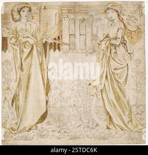 A Victorian wash drawing of a 19th century bookbinder and his ...