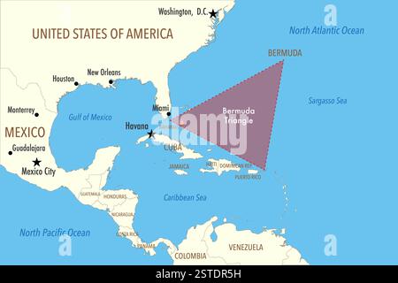 Bermuda Triangle Illustration Stock Photo - Alamy