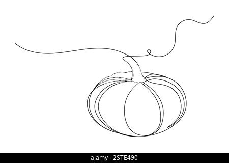 Pumpkin continuous one line drawing and minimalist style isolate ...
