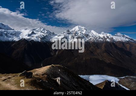 Beautiful Himalayan Range with Yala Peak Mountain View from Tsergo Ri ...