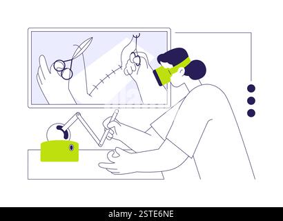 Learn surgery in VR abstract concept vector illustration Stock Vector ...