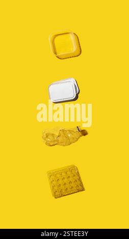 Conceptual background for waste sorting, trash, and home containers for ...