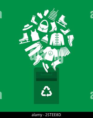 Recycle textiles, recycle symbol make with recycled fabric, reduce ...