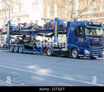 London, UK. 18th Feb, 2025. Liam Lawson (NZL) Red Bull Racing and Max ...