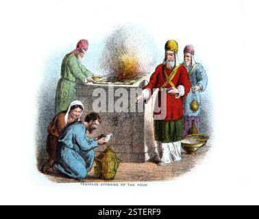 Illustration of the High Priest at the Altar of Burnt Offerings in the ...
