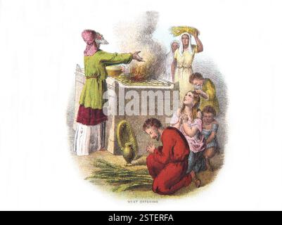 Illustration of the High Priest at the Altar of Burnt Offerings in the ...