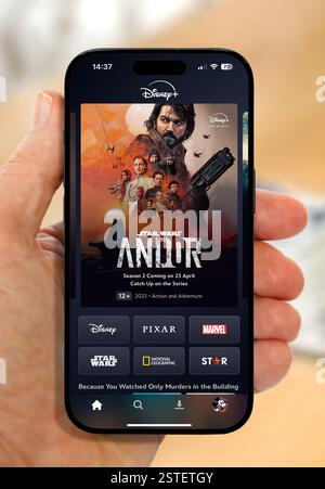 Disney+ app on an iPhone 16 Plus Stock Photo - Alamy