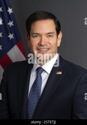 U.S. Secretary of State Marco Rubio speaks with the media following ...