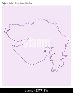 Gujarat map of Indian state. Gujarat map vector illustration. Gujarat ...