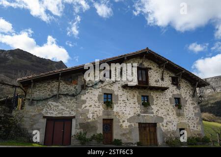 Typical Basque farmhouse at the foot of the mountains Stock Photo - Alamy