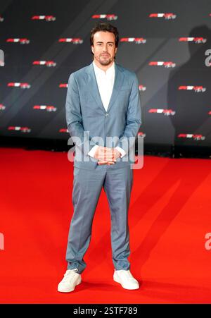 Aston Martin driver Fernando Alonso of Spain in action during first ...