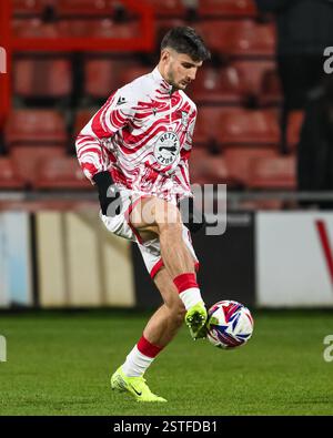 Ryan Longman of Wrexham during the pre-game warmup ahead of the Sky Bet ...