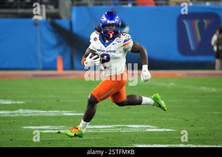 Boise State running back Ashton Jeanty poses after being chosen by the Las Vegas Raiders with ...