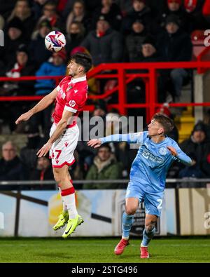 Ryan Longman of Wrexham wins the header during the Sky Bet League 1 ...
