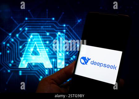 CHONGQING, CHINA - FEBRUARY 18, 2025 - Illustration DeepSeek released a ...