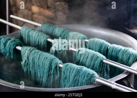 Traditional wool dying Stock Photo - Alamy