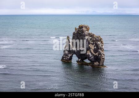 Hvitserkur (Troll of Northwest Iceland), basalt rock stack protruding ...