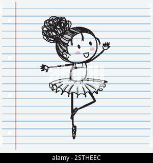 A cute ballerina dancing on lined paper Stock Vector Image & Art - Alamy