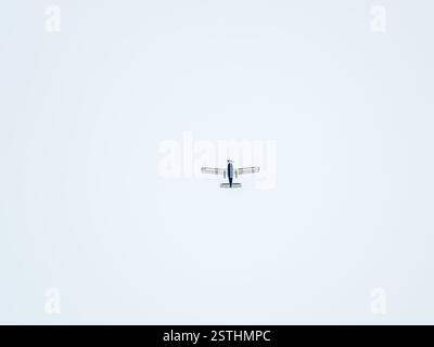 Small ultralight airplane with overhead wing and single propeller ...