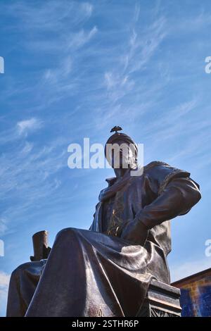The large, bronze statue, sculpture of the astronomer, mathematician ...