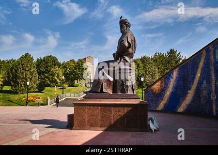 The large, bronze statue, sculpture of the astronomer, mathematician ...