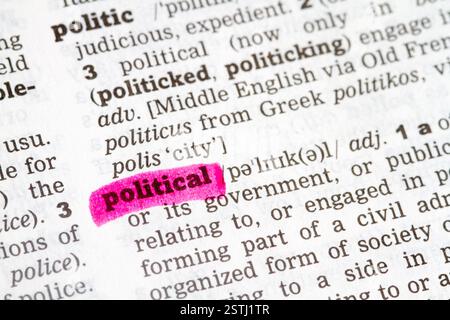 Political Dictionary Definition Stock Photo - Alamy