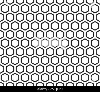 Vector science background. Rounded hexagons mosaic pattern with inner solid cells. Small hexagon ...