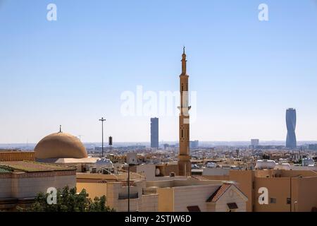 Aerial panorama of downtown of Riyadh city with skyscrapers of Al Olaya ...