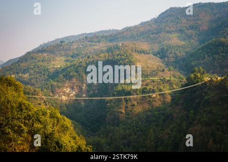 Nepal, Parbat district, Kusma, suspension bridge Stock Photo - Alamy