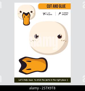 Puzzle game for kids. Cut and paste. Cutting practice. Learning shapes ...