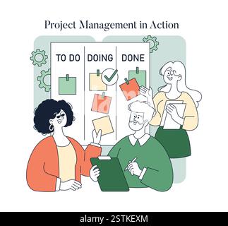 IT Project Management concept. The coordination of tasks, collaborative ...