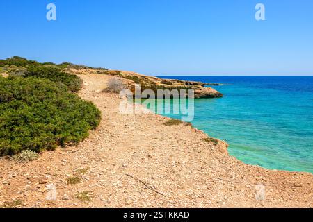 Koufonisia beach with clear water. The south of Ano Koufonisi. Small ...