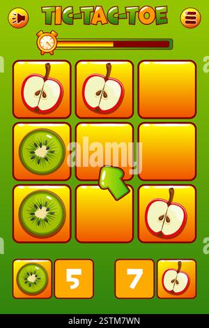 TIC TAC TOE UI with arow cursor. Board logic game for your game ...