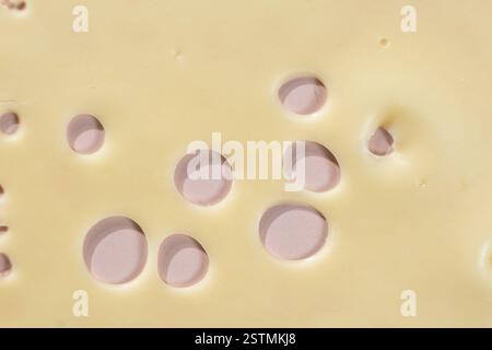 Smooth Yellow Cheese with Characteristic Holes Stock Photo - Alamy